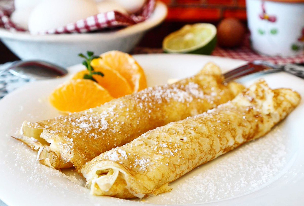 Panqueca recheada de Cream Cheese com tangerina – Villalva Frutas